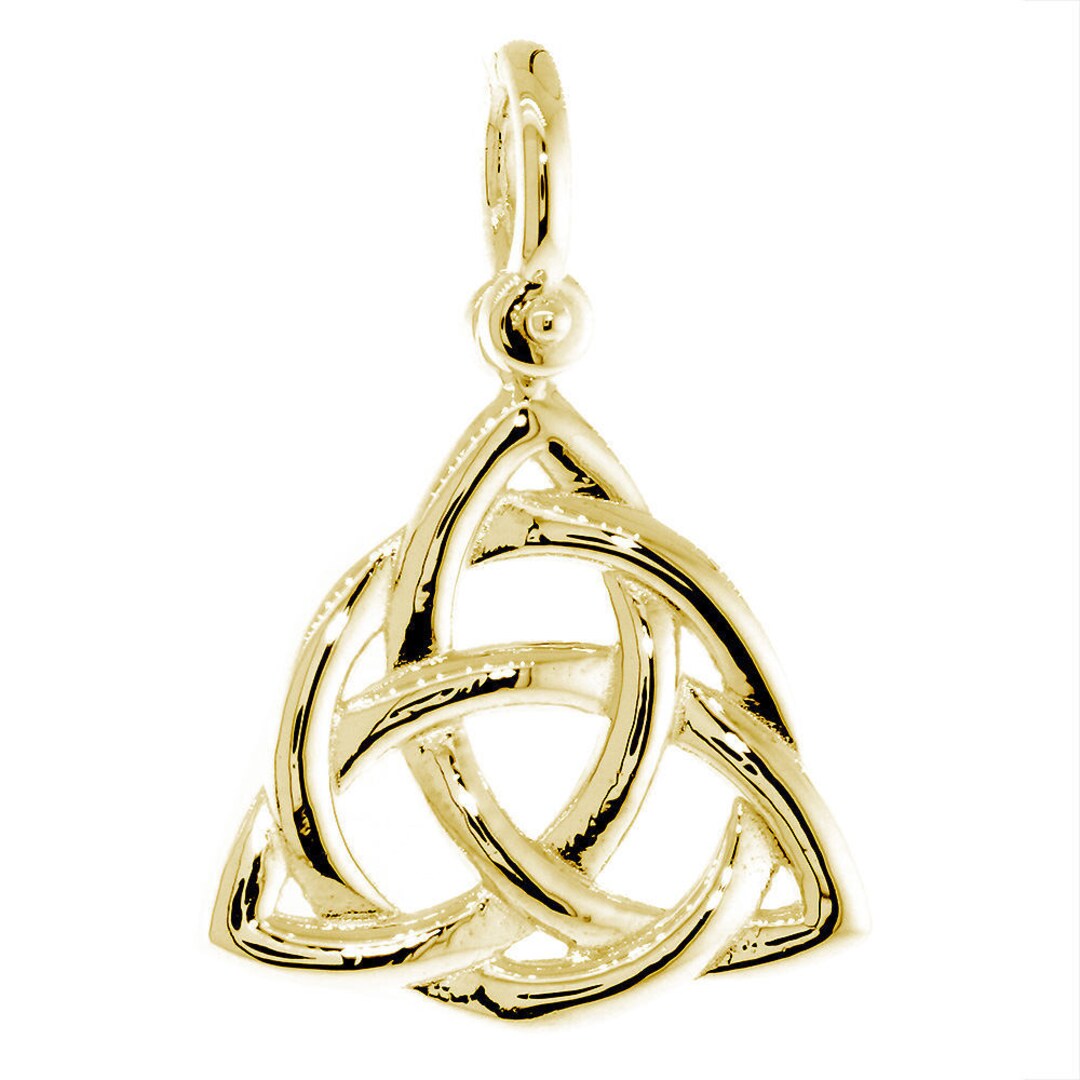 Large Triquetra Irish Infinity Knot Symbol Charm in 18k Yellow Gold - Etsy
