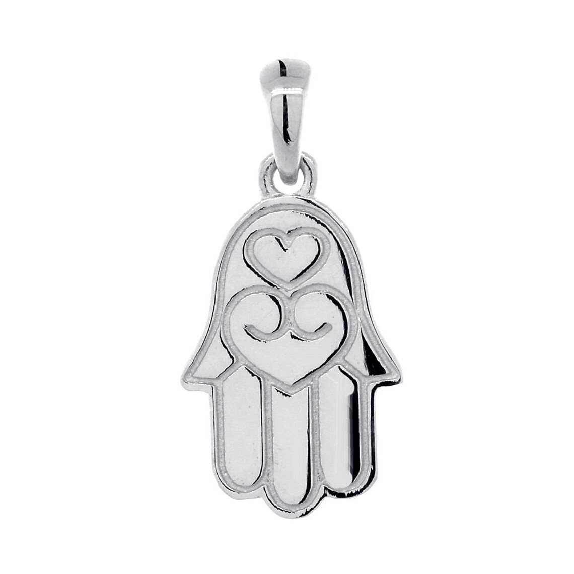 Double-sided Small Hamsa Hand of God Charm in Sterling Silver - Etsy