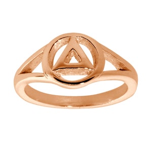 10mm Wide Alcoholics Anonymous AA Sobriety Ring in 14k Pink, Rose Gold ...