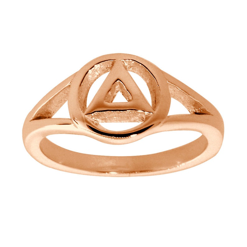 10mm Wide Alcoholics Anonymous AA Sobriety Ring in 14k Pink - Etsy