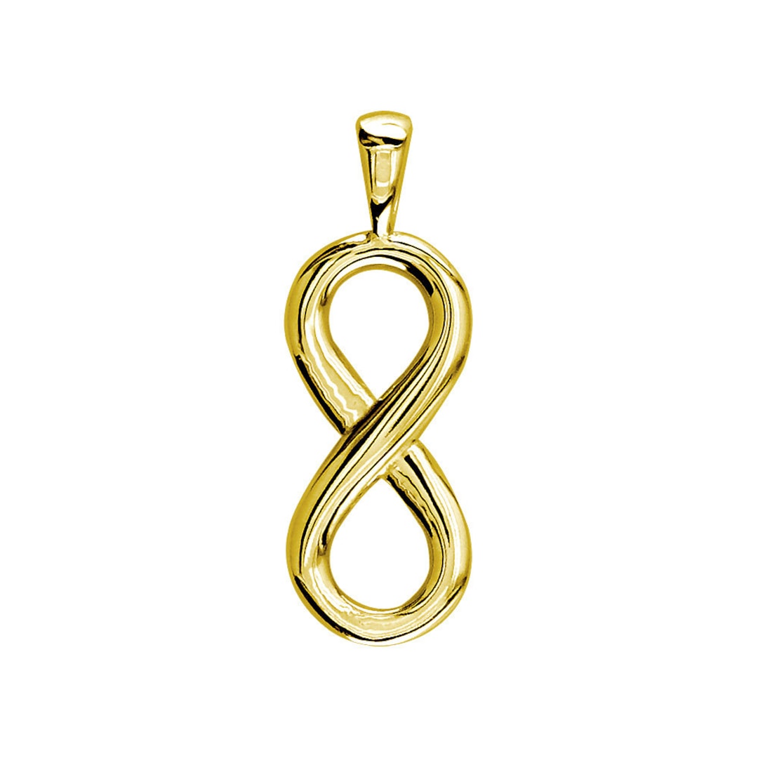 Small Flowing Infinity Charm, 20mm in 14k Yellow Gold - Etsy