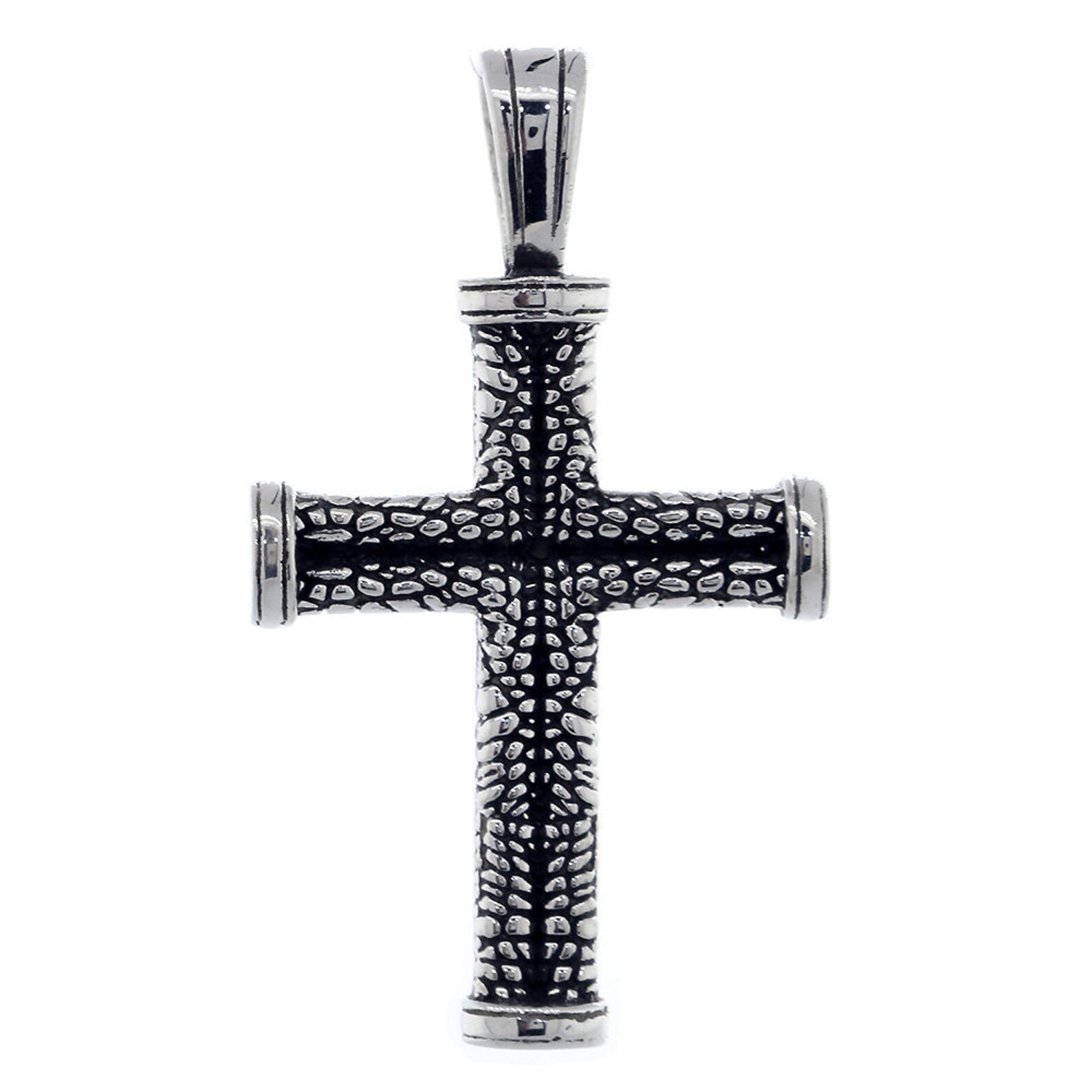 Solid Exotic Texture Cross Pendant in Sterling Silver - Etsy