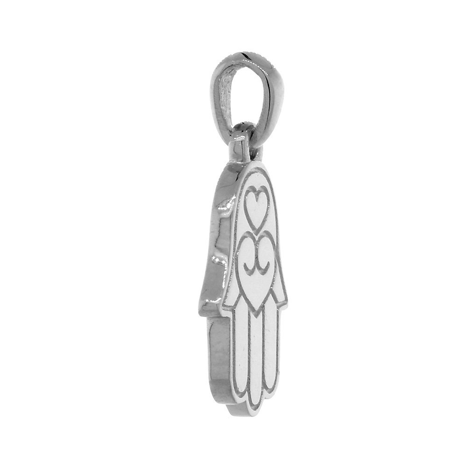 Double-sided Small Hamsa Hand of God Charm in Sterling Silver - Etsy