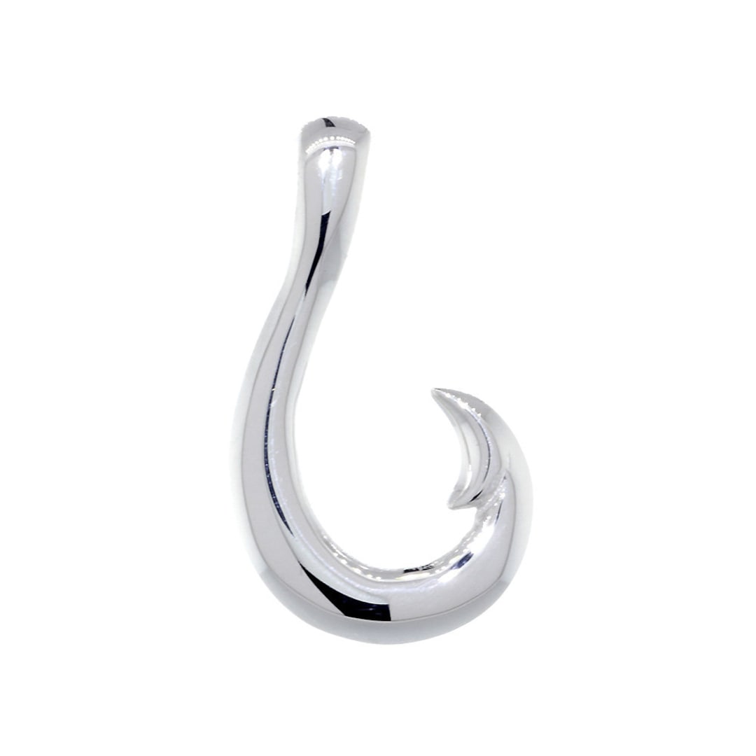 Mens or Ladies 24mm Smooth Fish Hook Charm in Sterling Silver - Etsy