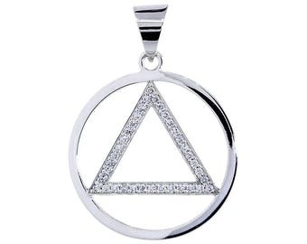 Alcoholics Anonymous Sterling Silver Pendant AA Symbol in a - Etsy