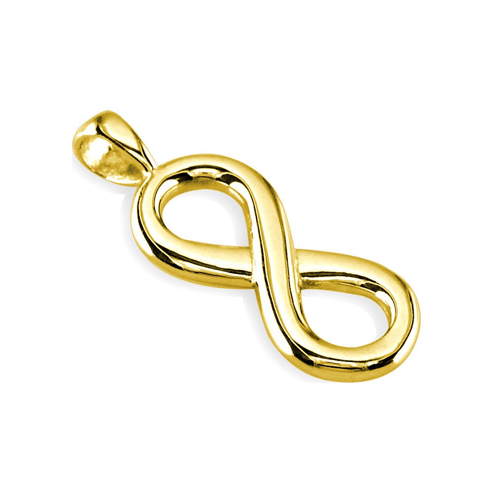 Small Flowing Infinity Charm, 20mm in 14k Yellow Gold - Etsy