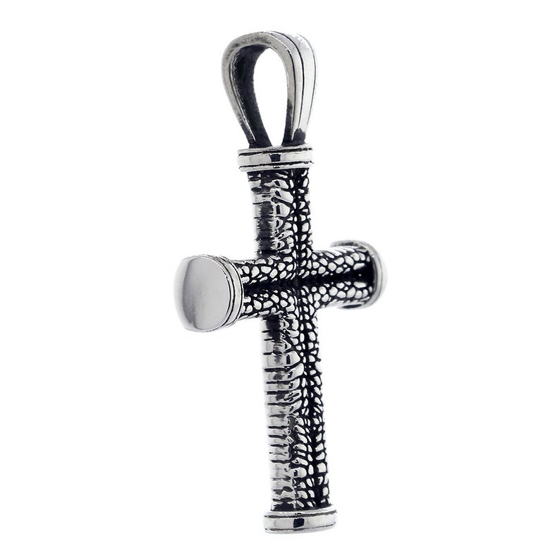 Solid Exotic Texture Cross Pendant in Sterling Silver - Etsy
