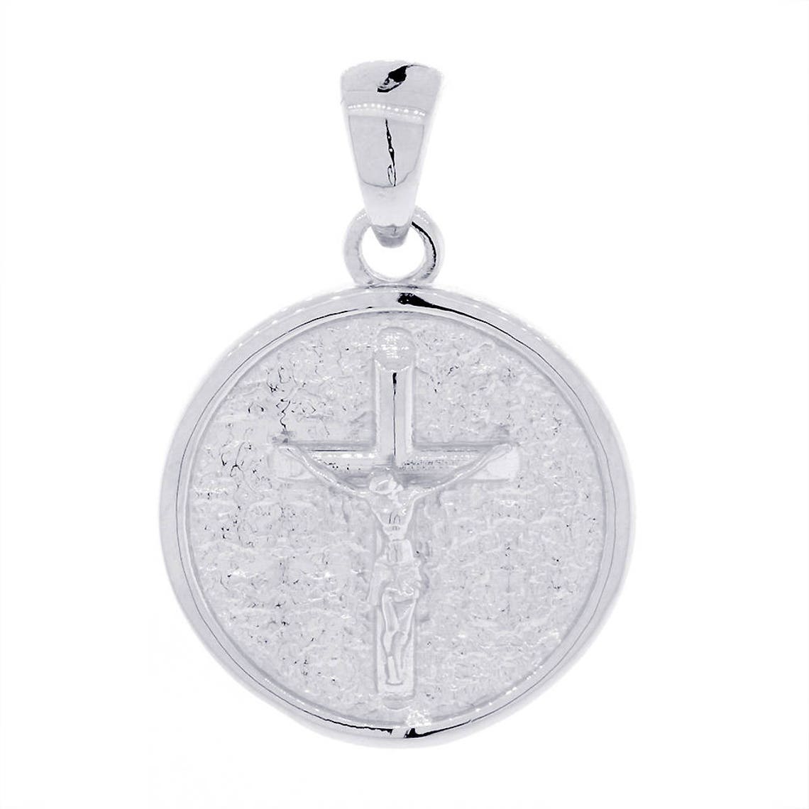 Unity, Cross Faith Charm, Jewish, Christian, Double-sided in 14k White ...