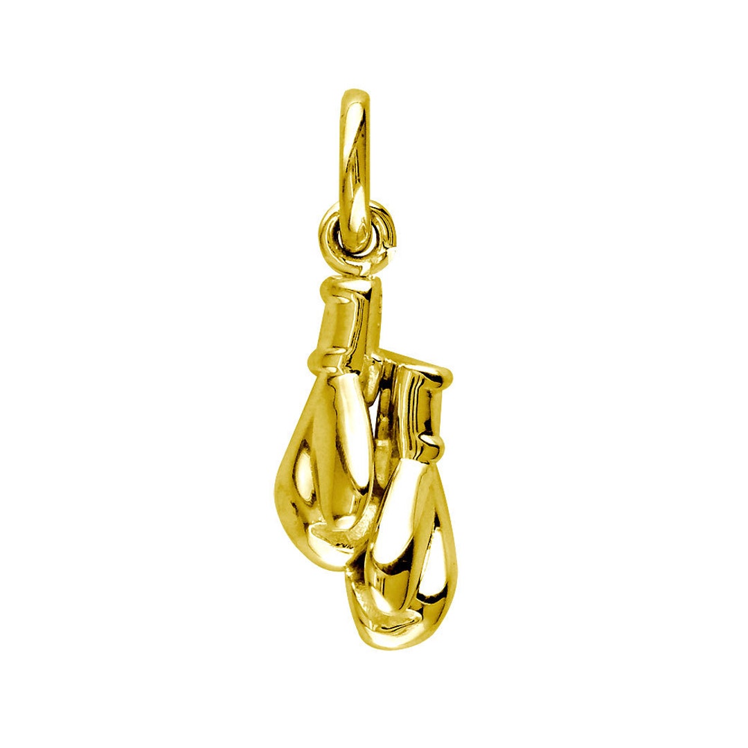 Solid Boxing Gloves Charm With Two Gloves in 14k Yellow Gold - Etsy