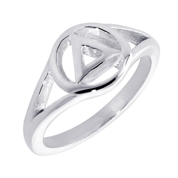 10mm Wide Alcoholics Anonymous AA Sobriety Ring in Sterling - Etsy