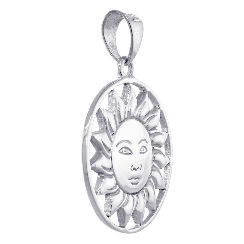 30mm Sun in His Splendor, in His Glory, Face on Sun Charm in 14k White ...
