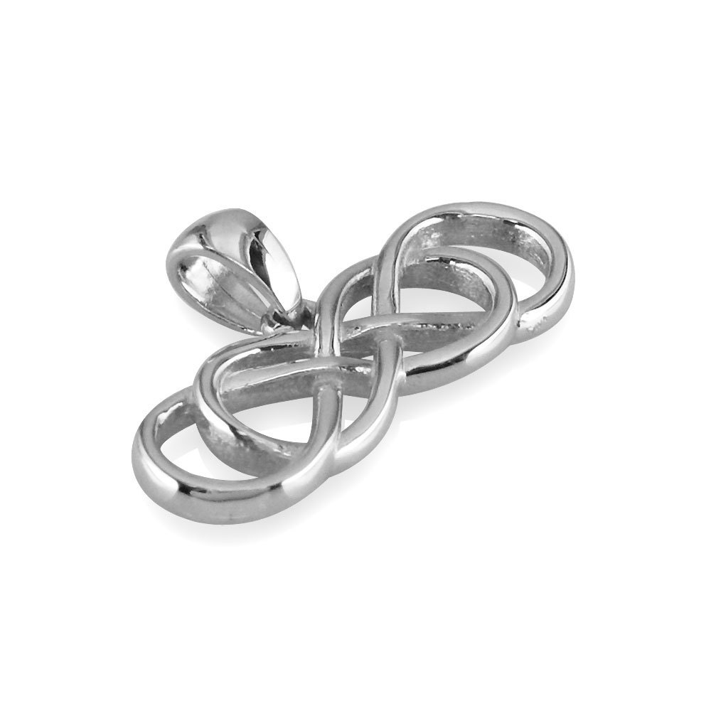Large Double Infinity Symbol Sideways Charm in Sterling Silver | Etsy
