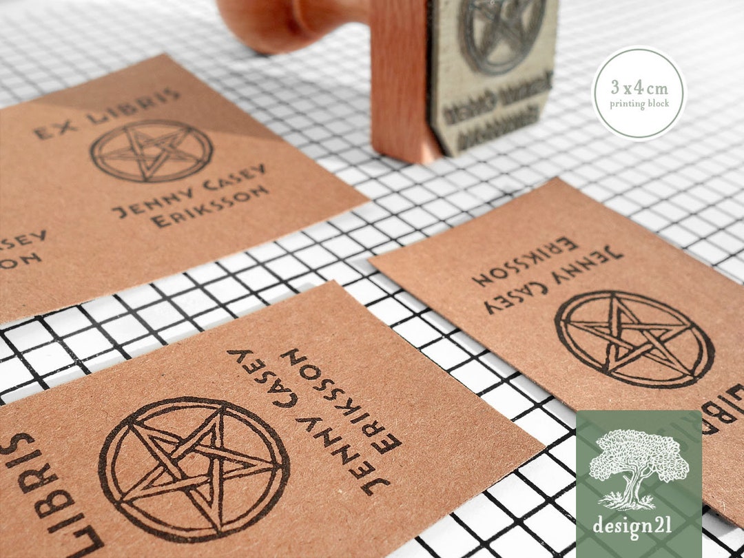 Pentacle: Personalised Rubber Stamp 3x4 Cm - Etsy