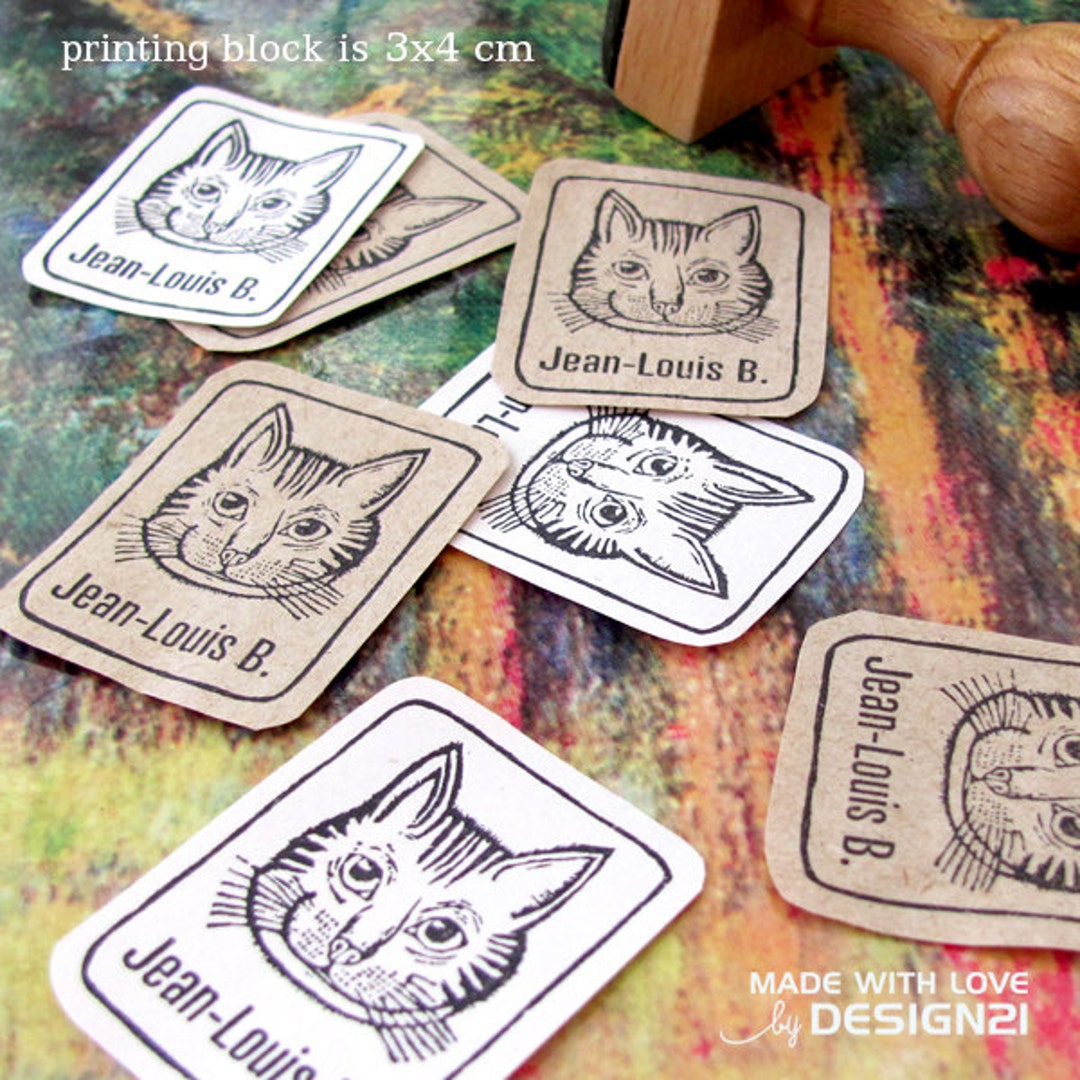 Cat: Personalised Stamp (3x4 Cm) - Etsy