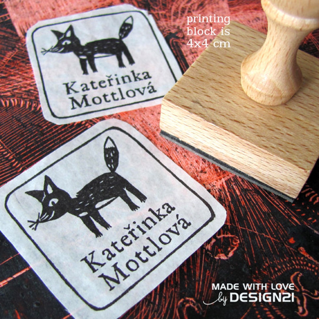 Fox: Personalised Stamp (4x4 Cm) - Etsy