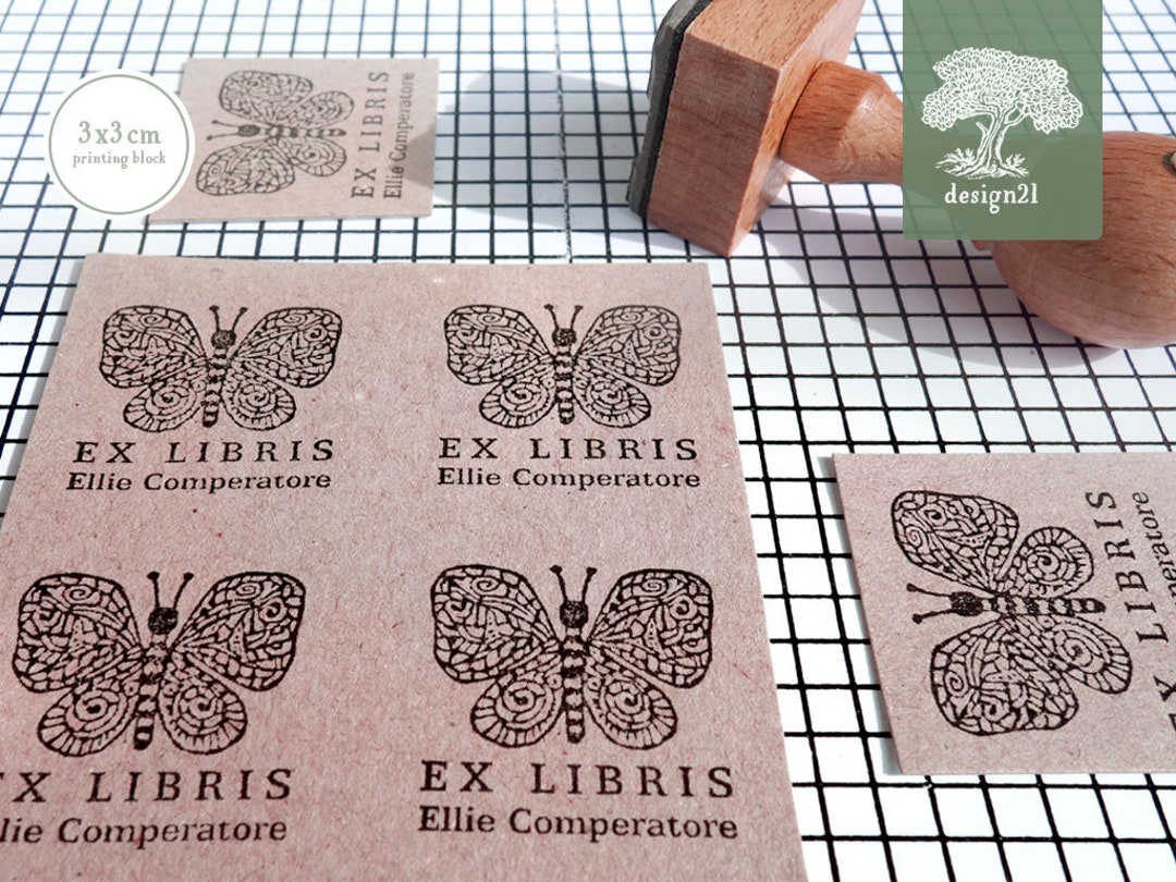 Butterfly: Personalised Rubber Stamp (3x3 Cm) - Etsy