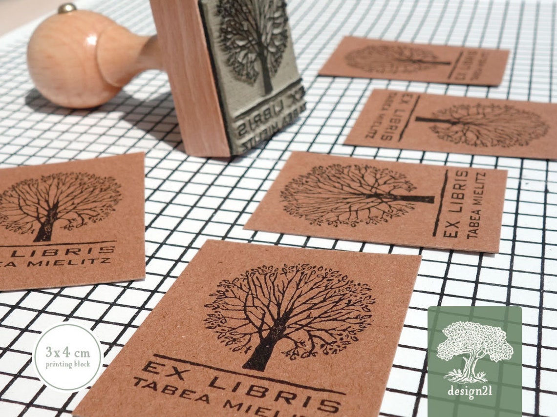 Tree: Personalised Rubber Stamp 3x4 Cm - Etsy