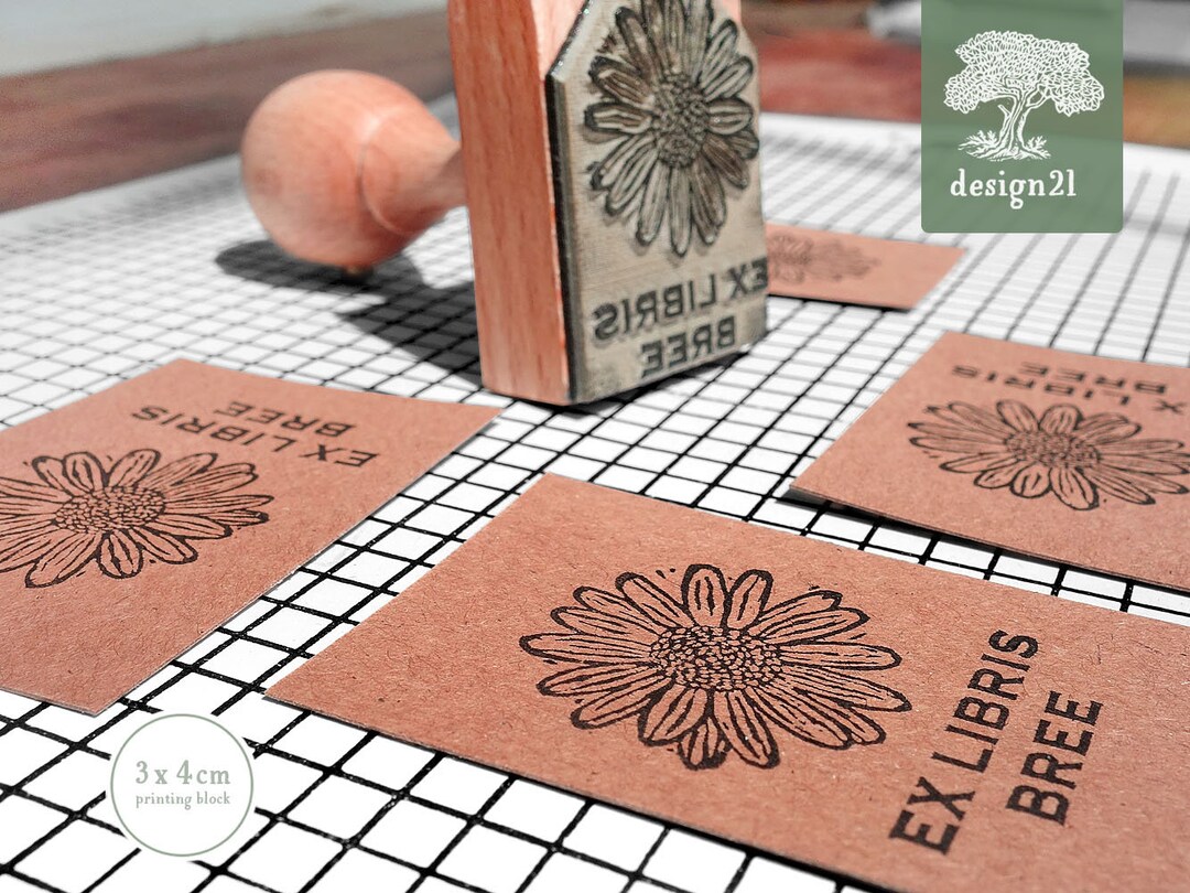 Marguerite: Personalised Rubber Stamp (3x4 Cm) - Etsy