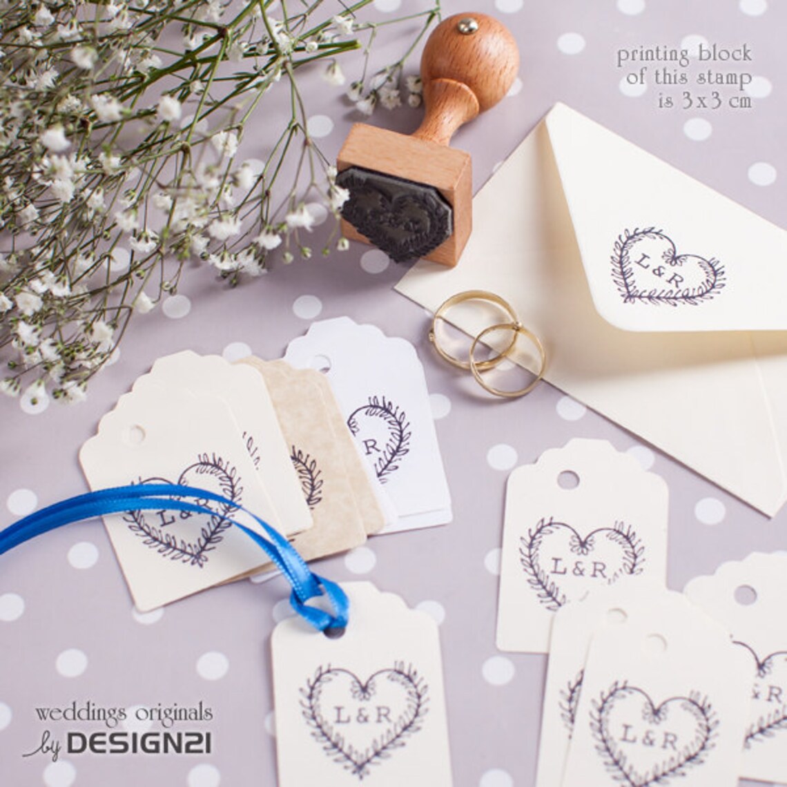 Heart: Personalised Stamp (3x3 Cm) - Etsy