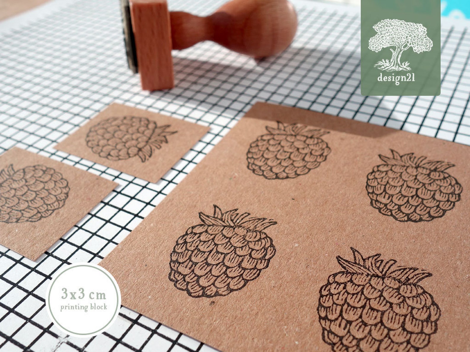 Raspberry: Rubber Stamp 3x3 Cm - Etsy