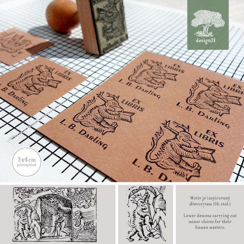 Devil: Personalised Rubber Stamp 3x4 Cm | Etsy