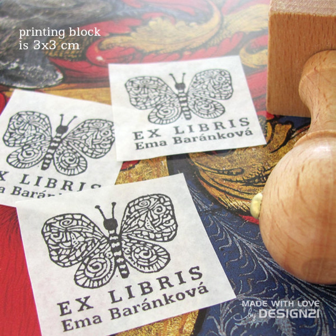 Butterfly: Personalised Rubber Stamp 3x3 Cm - Etsy