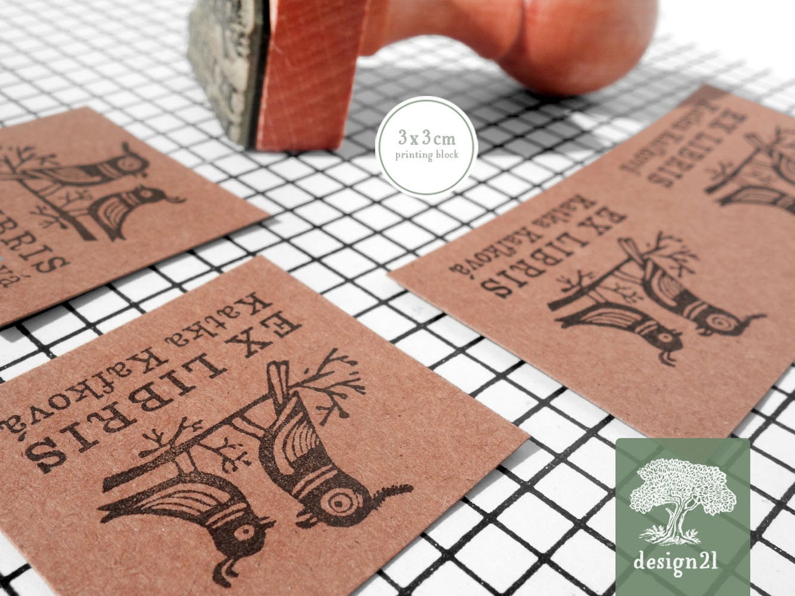 Birds: Personalised Rubber Stamp 3x3 Cm | Etsy