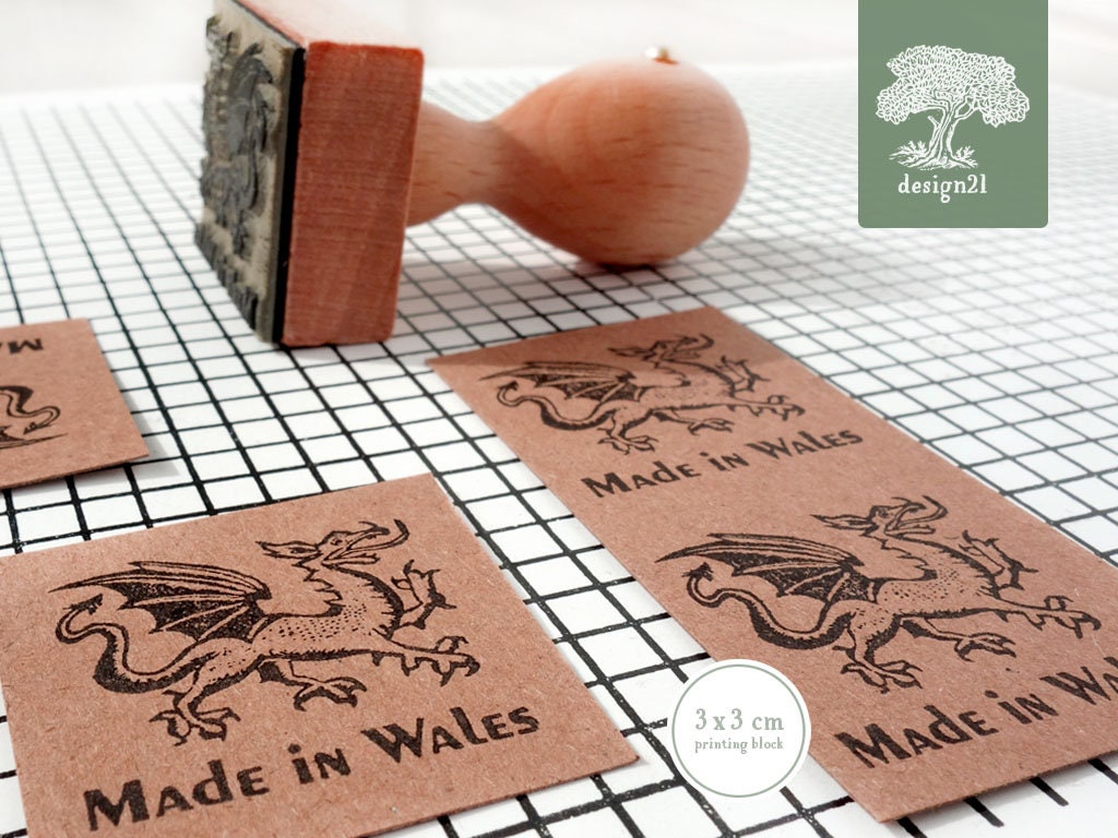 Dragon: personalised rubber stamp 3x3 cm | Etsy