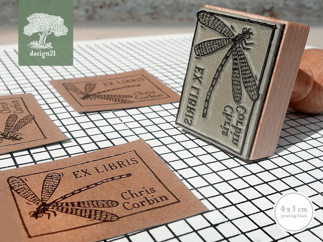 Dragonfly: Personalised Stamp (4x3 Cm) - Etsy