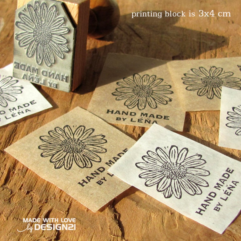 Marguerite: Personalised Rubber Stamp 3x4 Cm - Etsy