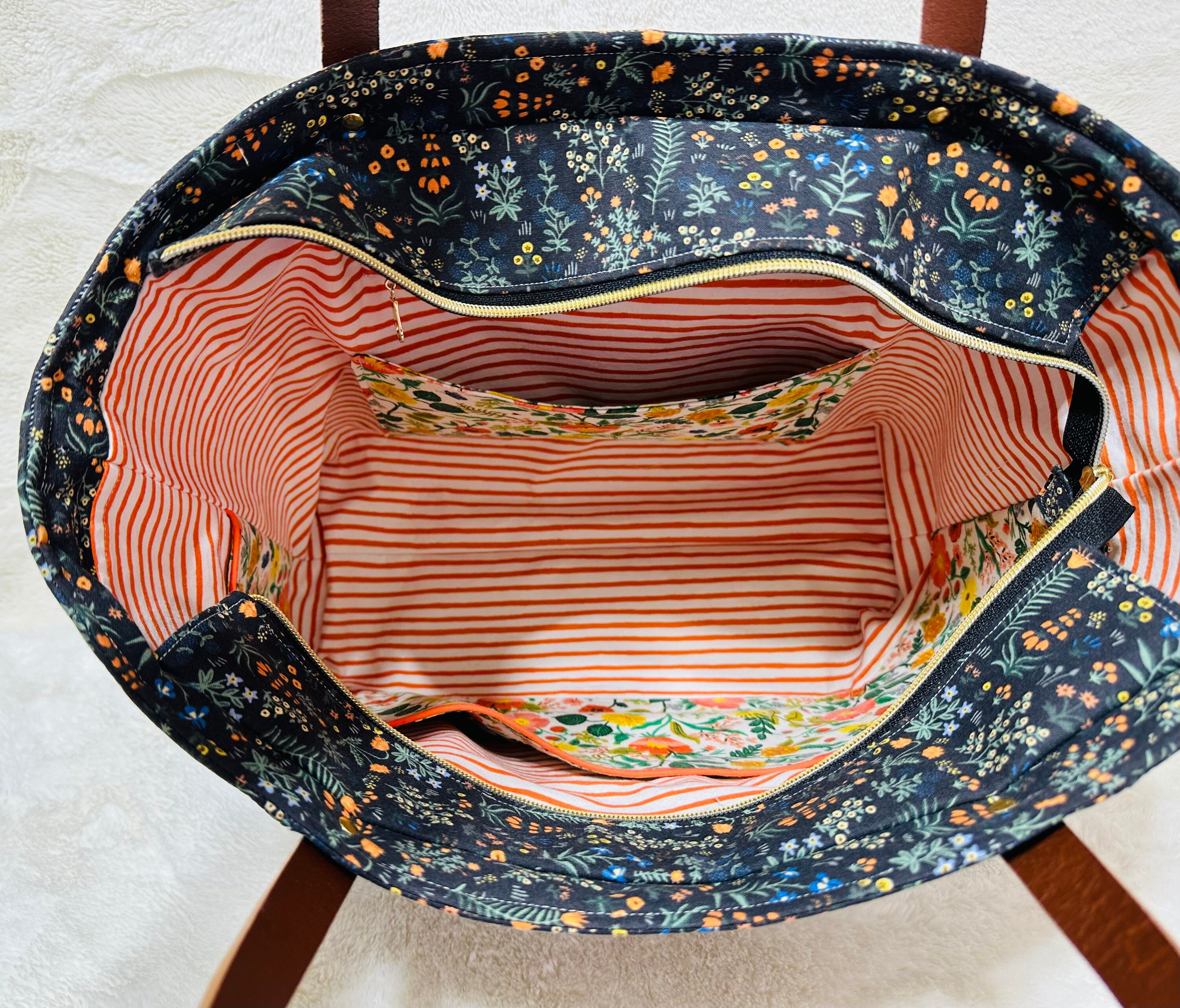 Rifle Paper Company Large Shoulder Bag With Leather Straps - Etsy