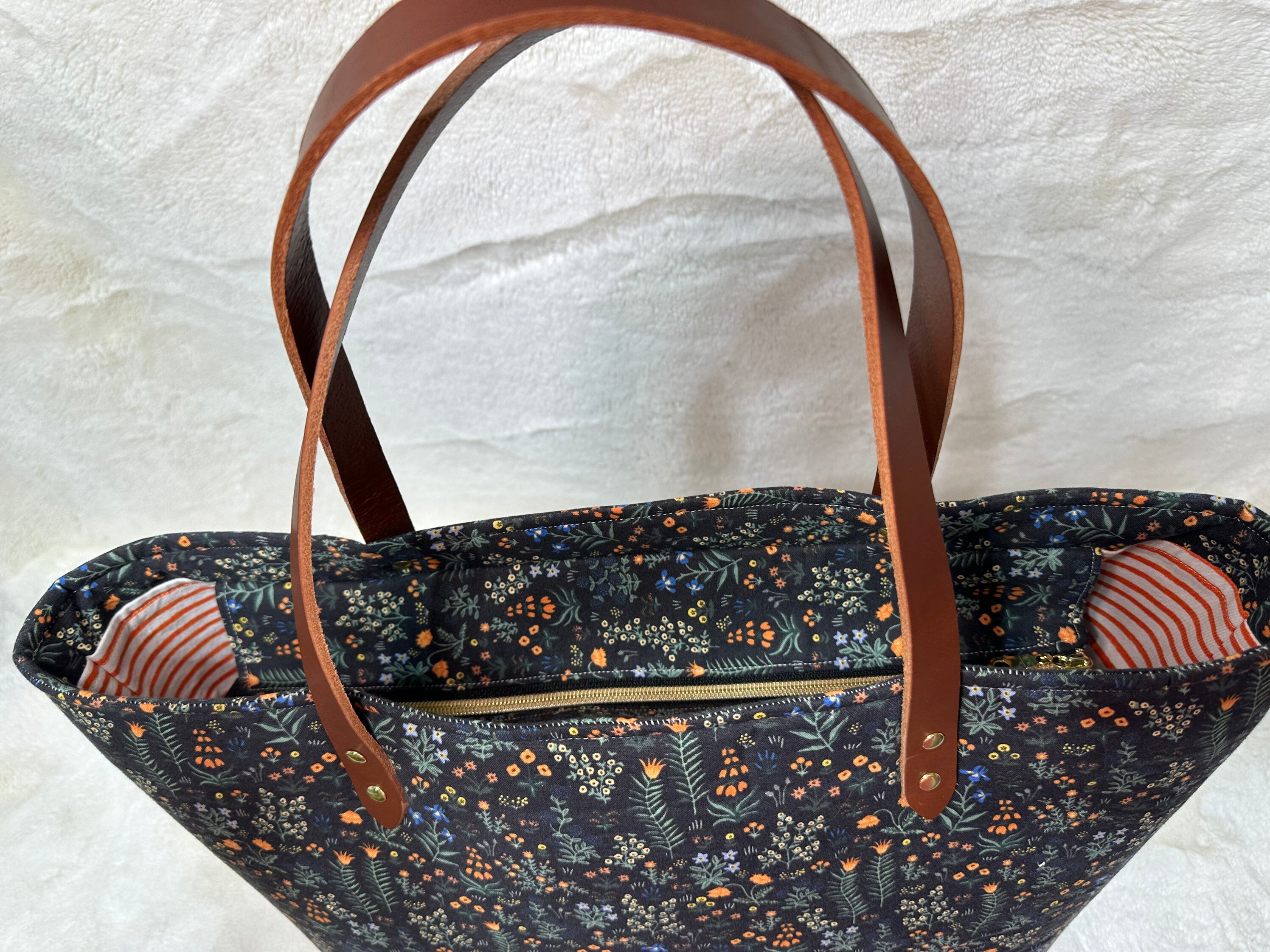 Rifle Paper Company Large Shoulder Bag With Leather Straps - Etsy