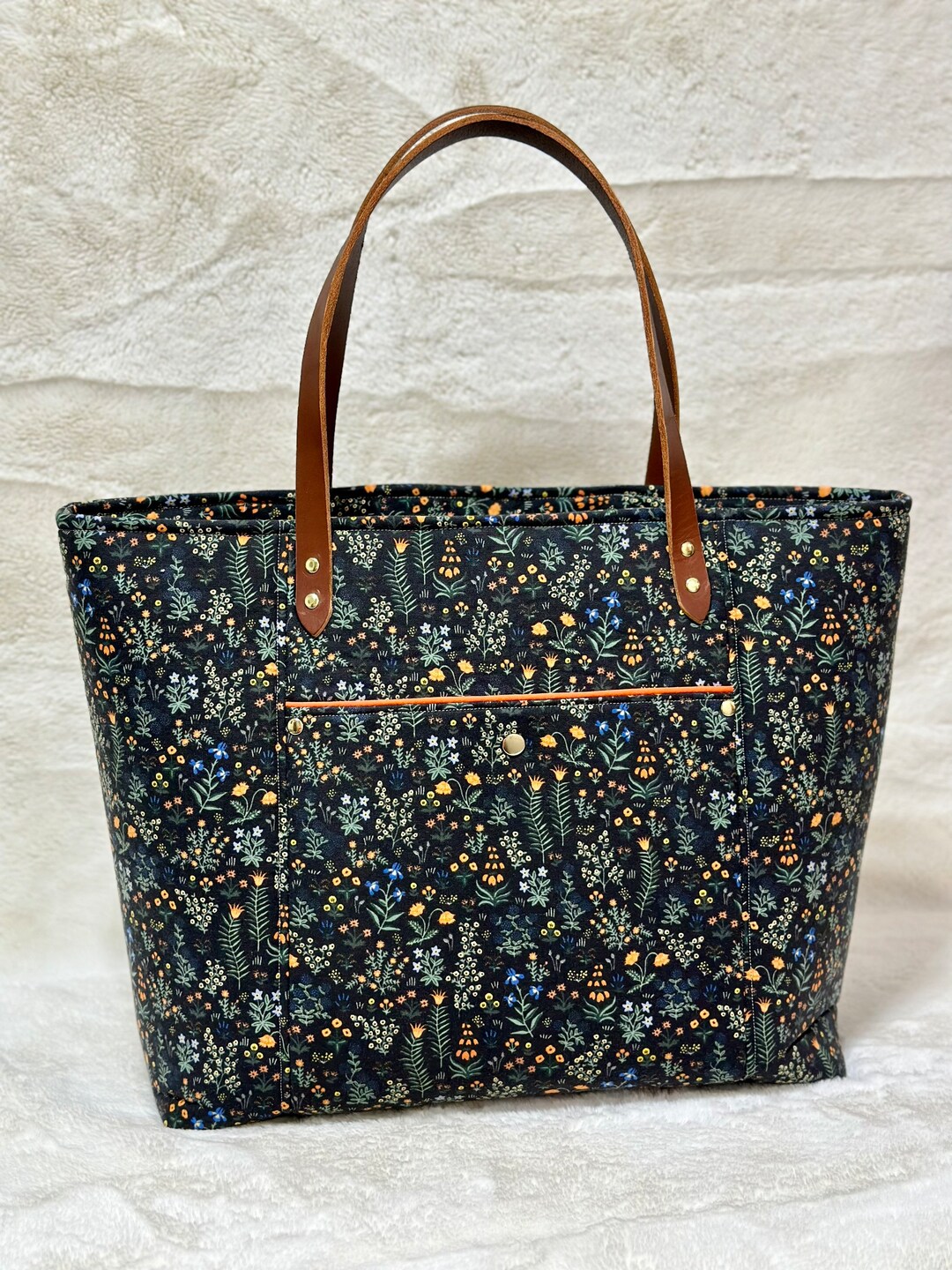 Rifle Paper Company Large Shoulder Bag With Leather Straps - Etsy