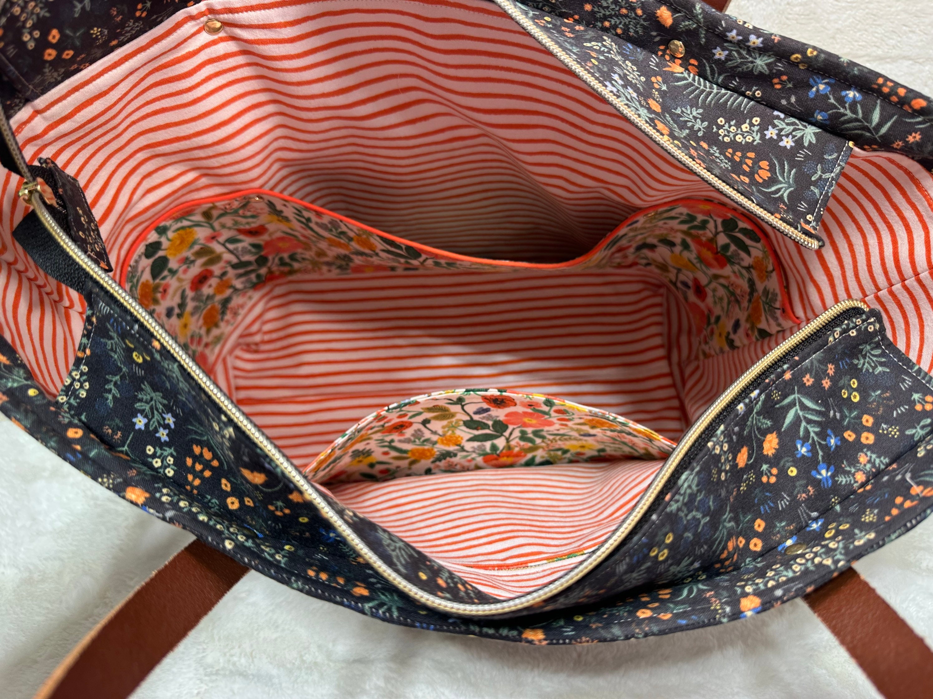 Rifle Paper Company Large Shoulder Bag With Leather Straps - Etsy