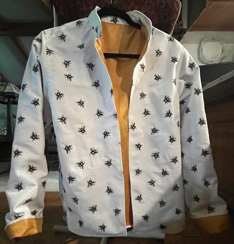 Custom Made Denim "bee" Embroidered, Lined Jacked - Etsy