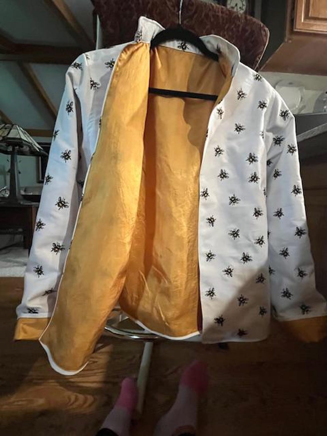 Custom Made Denim "bee" Embroidered, Lined Jacked - Etsy