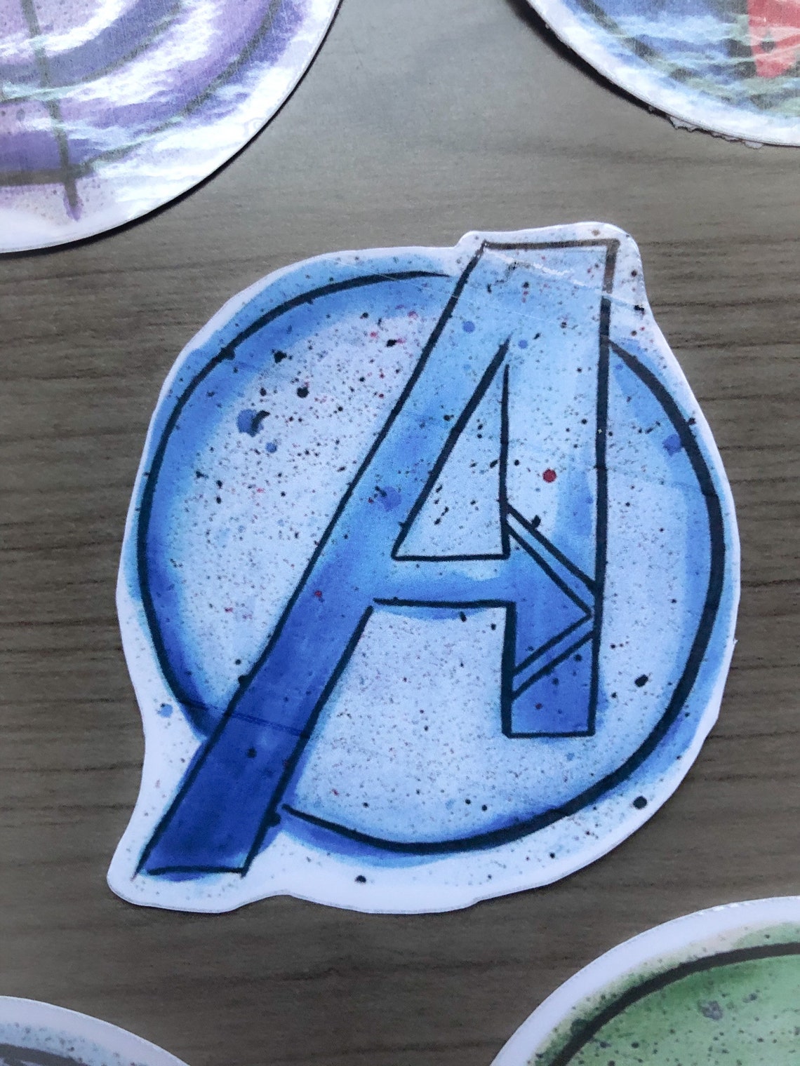 Marval Avengers Logo Watercolor Painting Waterproof Sticker - Etsy