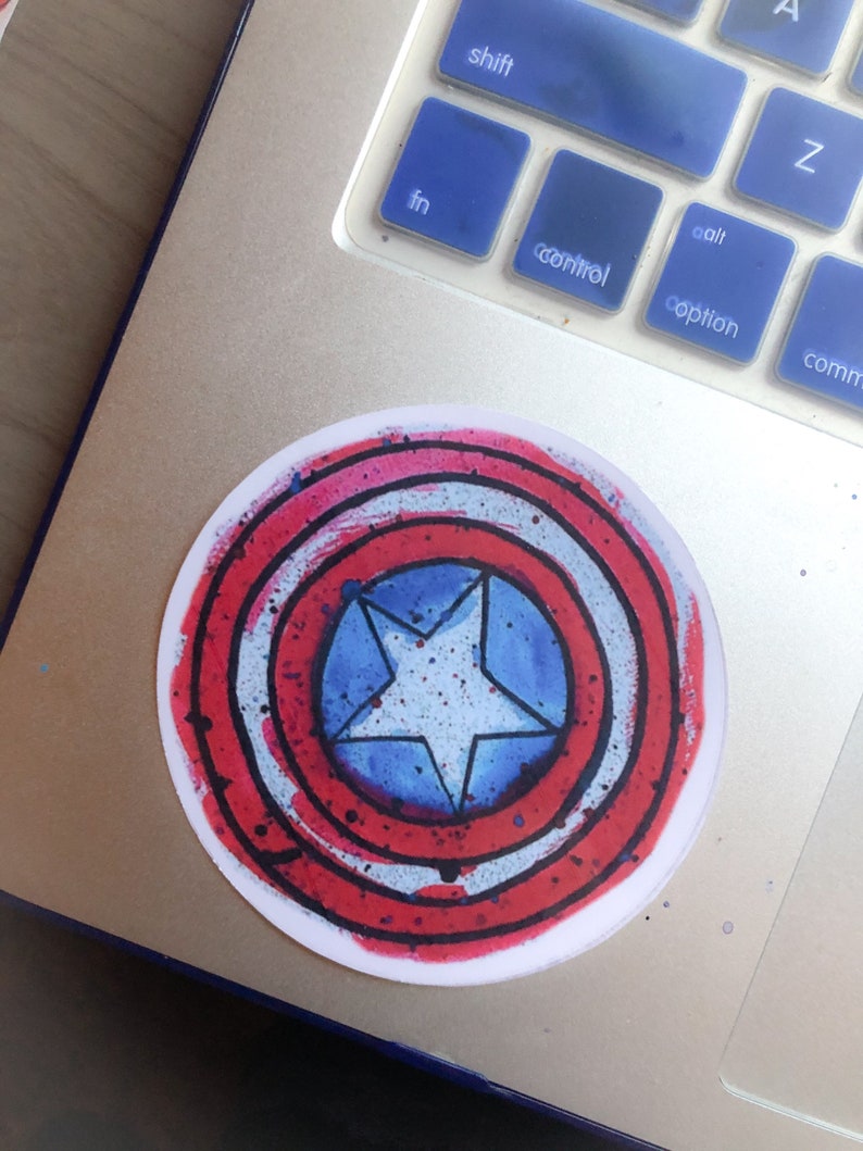 Marval Avengers Logo Watercolor Painting Waterproof Sticker | Etsy