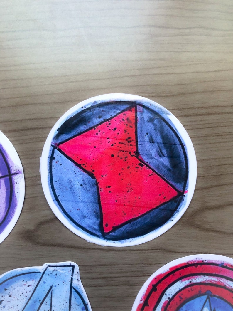 Marval Avengers Logo Watercolor Painting Waterproof Sticker | Etsy