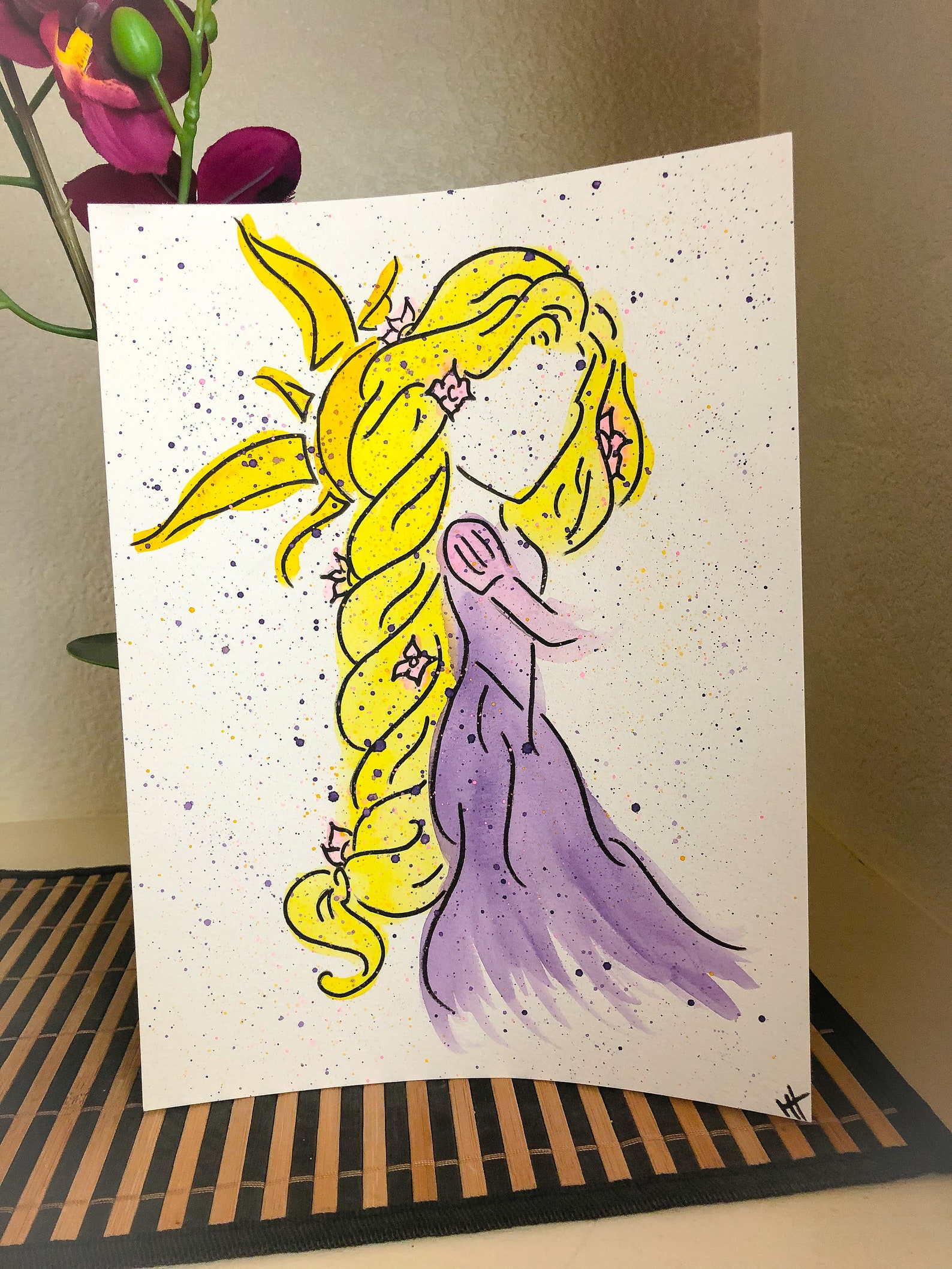 Rapunzel Watercolor Painting Digital Download - Etsy