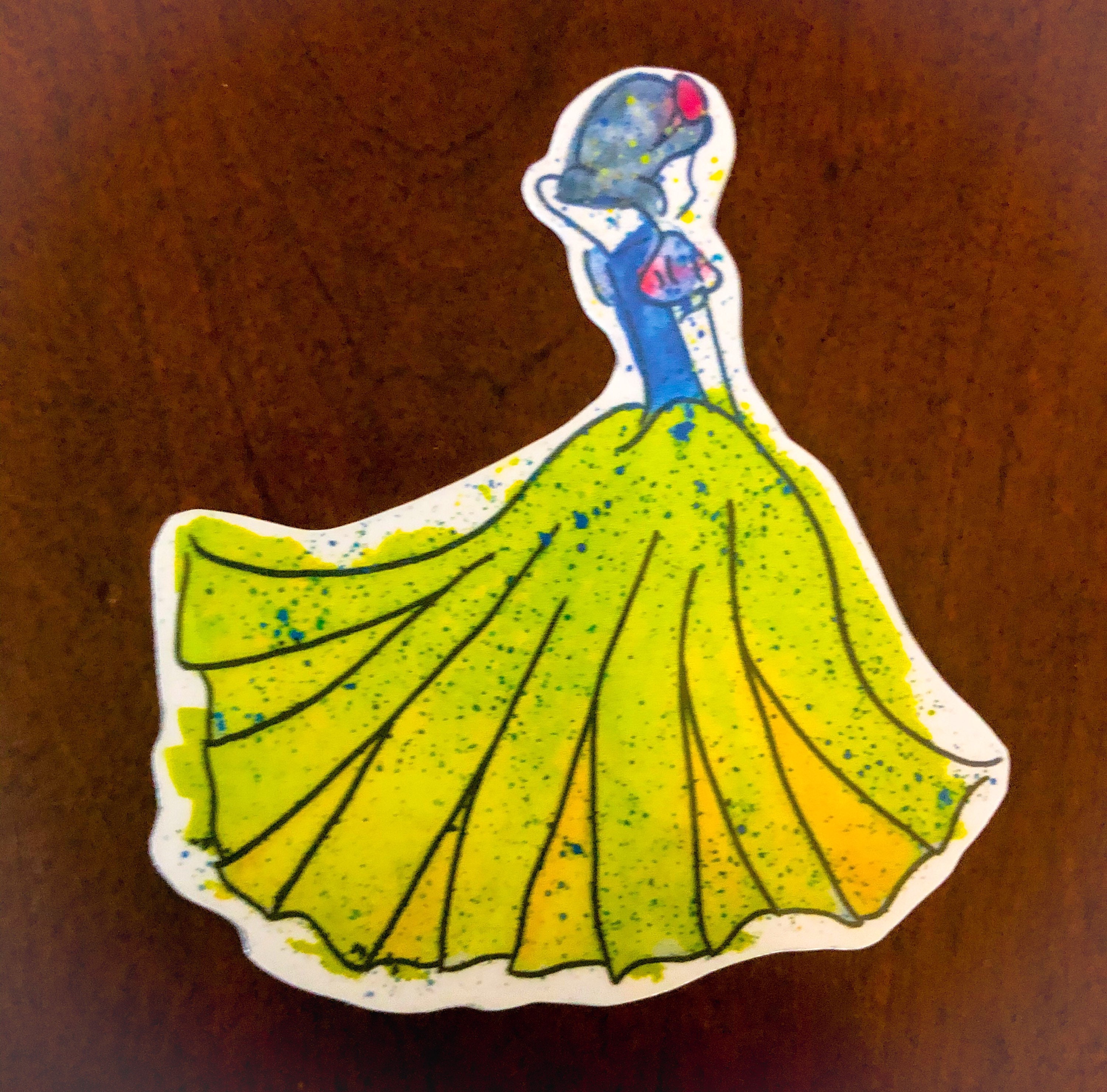 Snow White Watercolor Painting Vinyl Waterproof Vinyl Sticker - Etsy