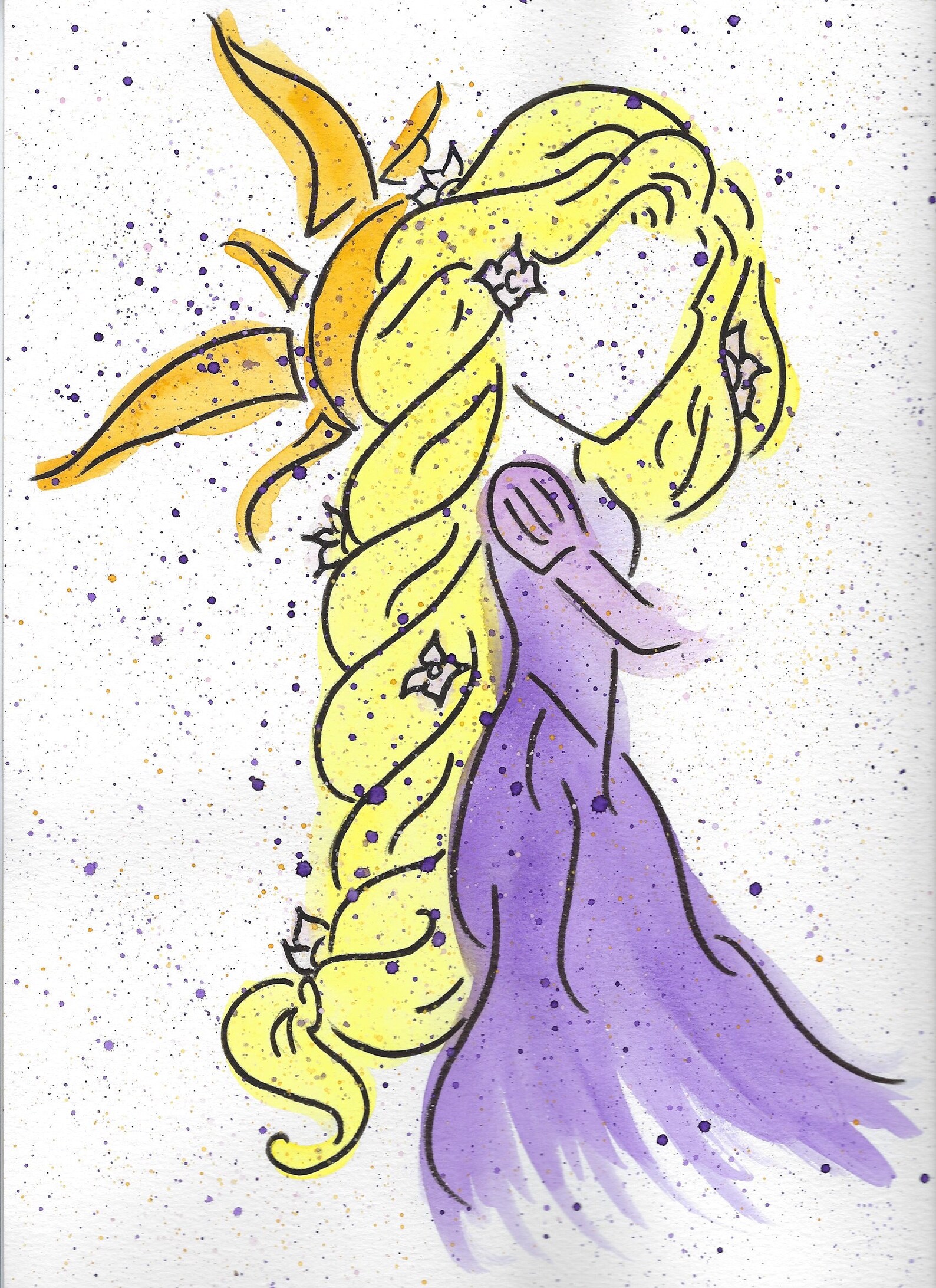 Rapunzel Watercolor Painting Digital Download - Etsy