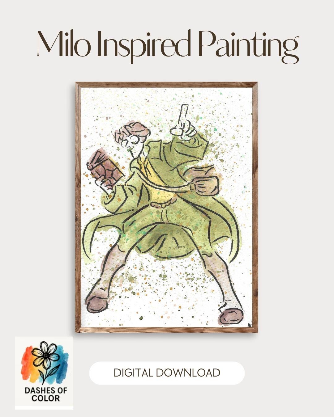 Milo Thatch Inspired Watercolor Print | Atlantis Inspired Digital ...