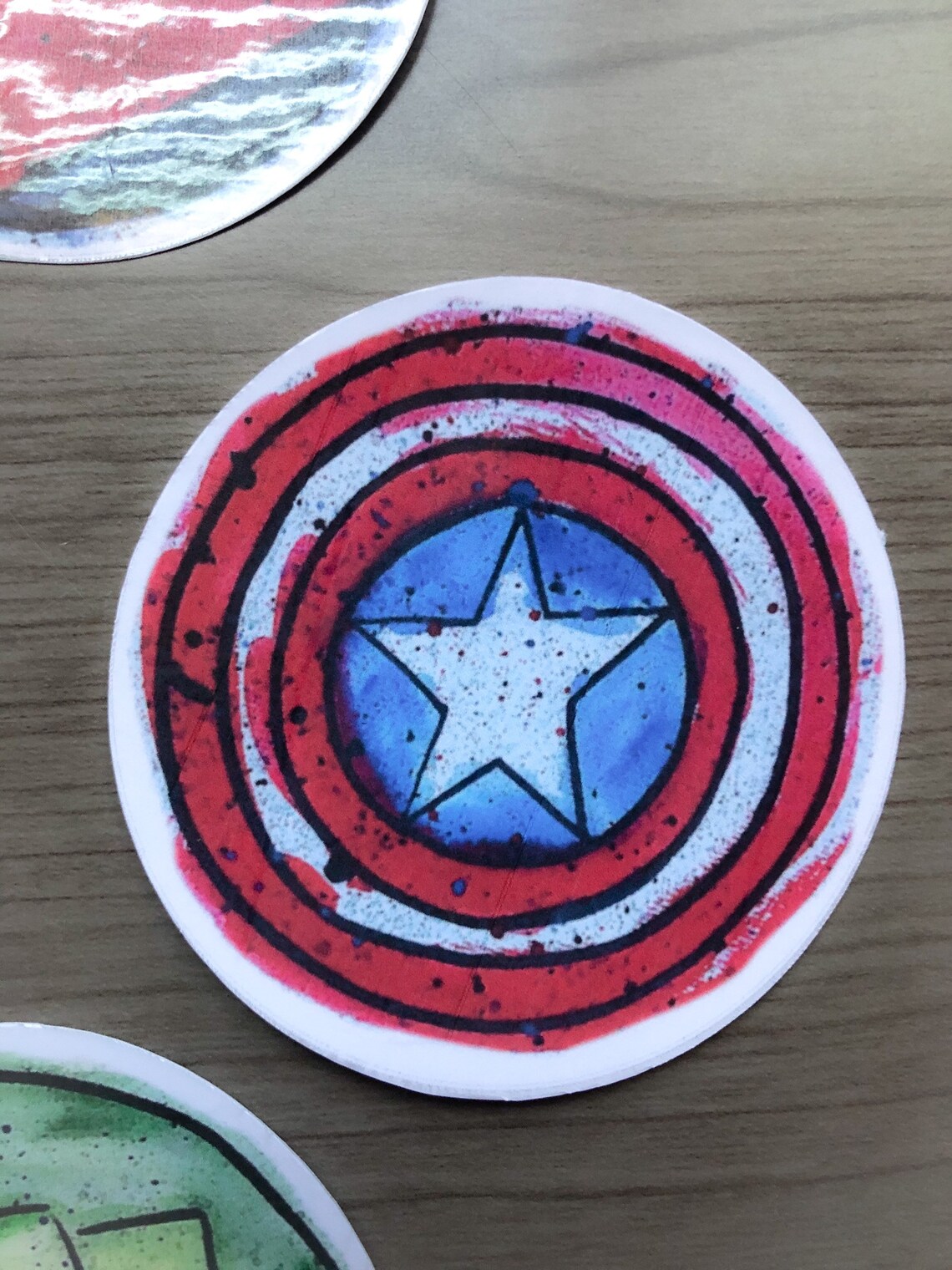 Marval Avengers Logo Watercolor Painting Waterproof Sticker - Etsy