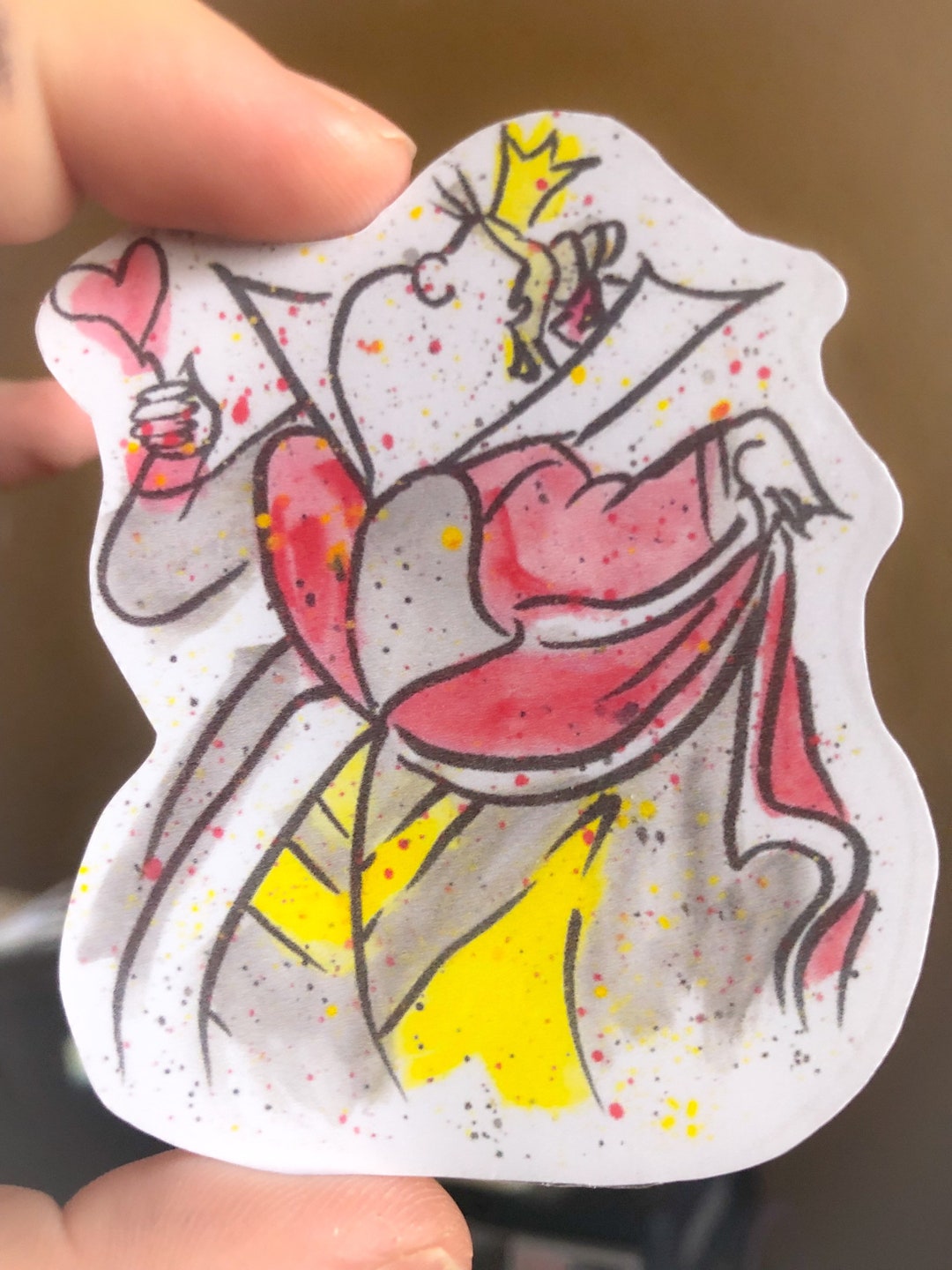 Elegant Queen of Hearts Inspired Watercolor Vinyl Sticker - 3 Inch - Etsy
