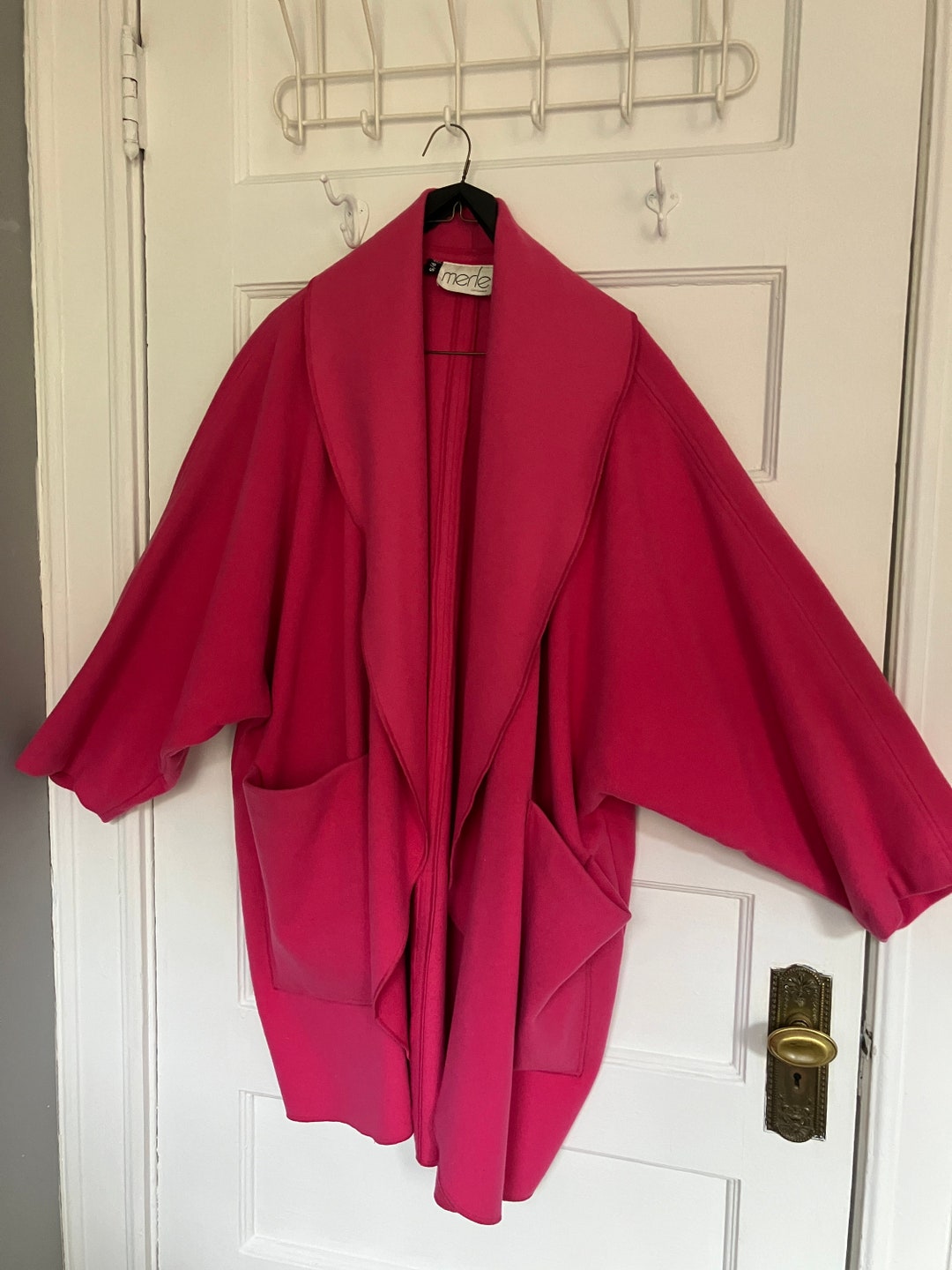 Vintage Wool Swing Coat Barbie Pink Hot Fuschia Womens Long Jackets ...