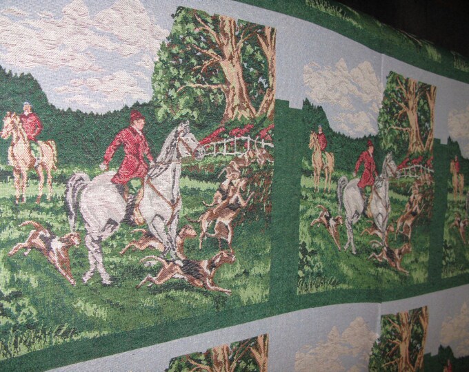 Fox Hunt Tapestry Panel Fabric Decor 3 Pillow Panels - Etsy