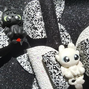 Dragon Bow...toothless Bow...light Fury Bow..glitter Bow..5 Inch Bow ...