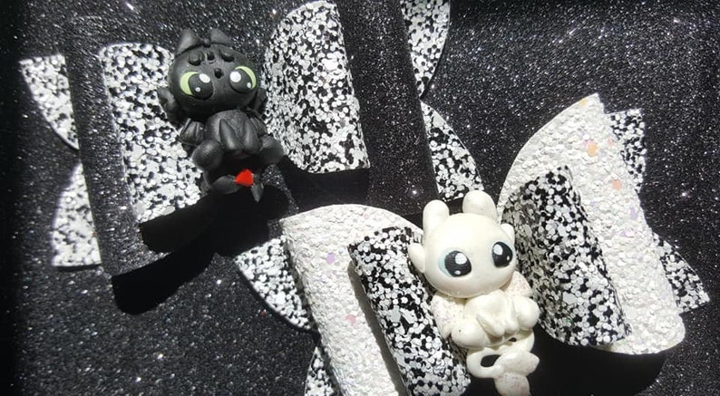 Dragon Bow...toothless Bow...light Fury Bow..glitter Bow..5 - Etsy