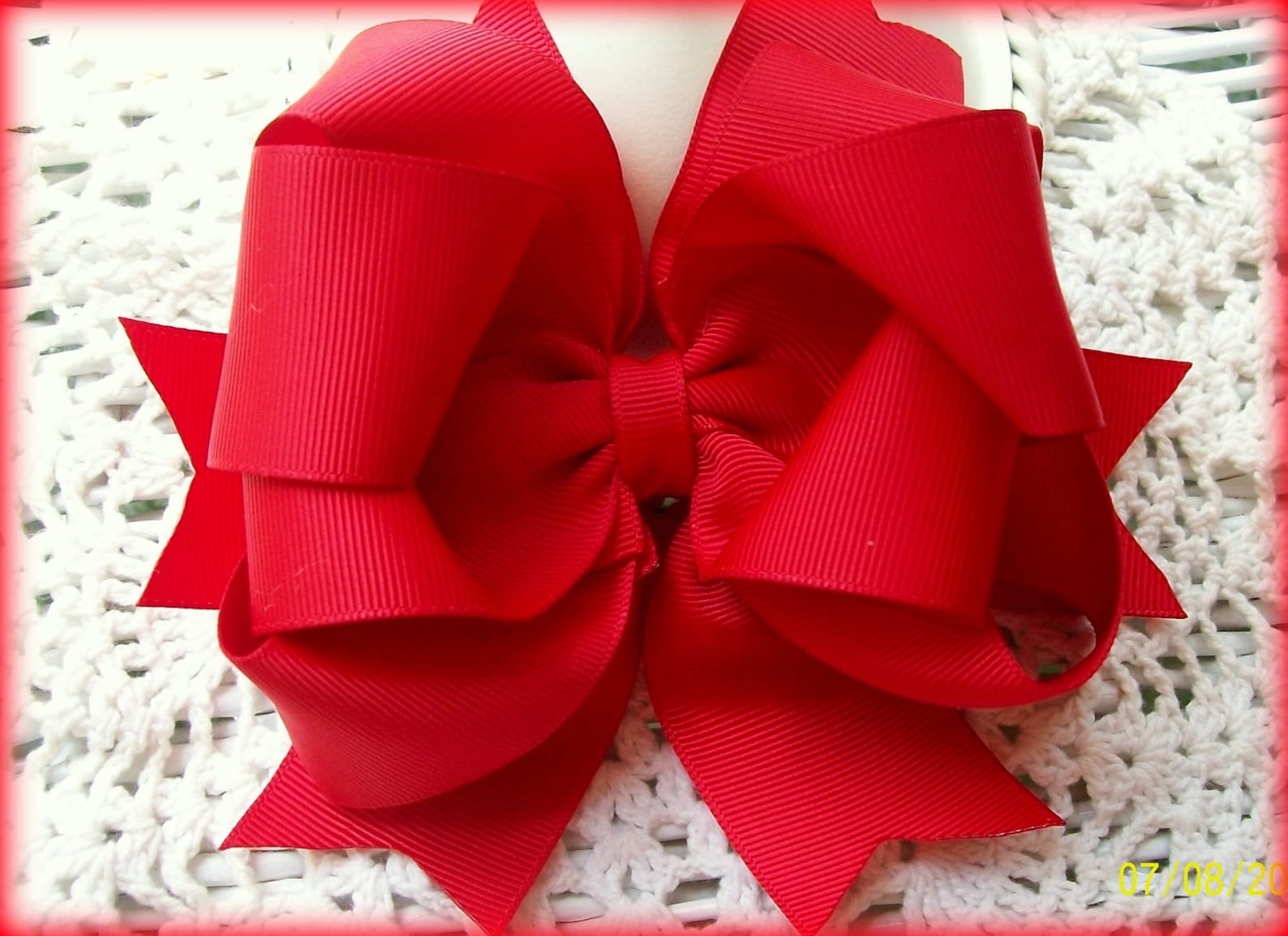 Red Hair Bow...Red Girls Hair Bow....Triple Layer Hair | Etsy